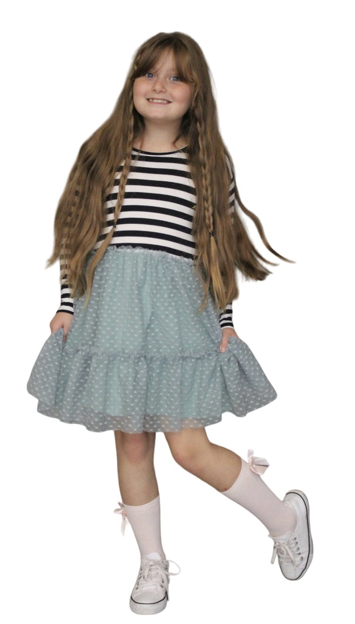 Girl's Lined Fit and Flare Combo Dress, Fashion Kids Dress – Wear Sierra